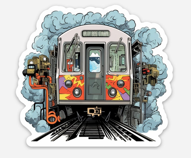 NYC Subway Train Sticker - Waterproof Die-cut Sticker for Laptop ...