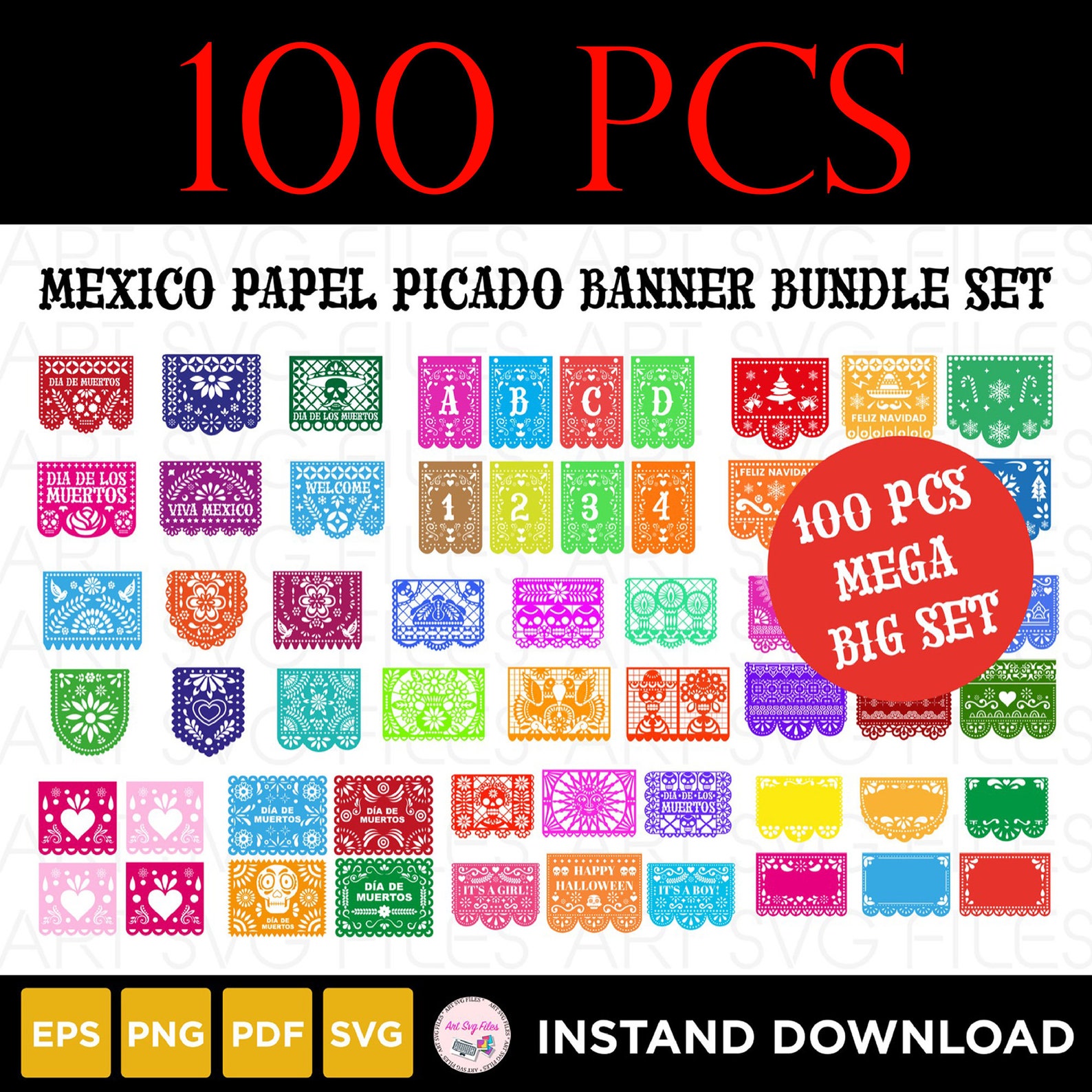 Fiesta Svg For Cricut Papel Picado Svg Mexico Svg Mexican Etsy