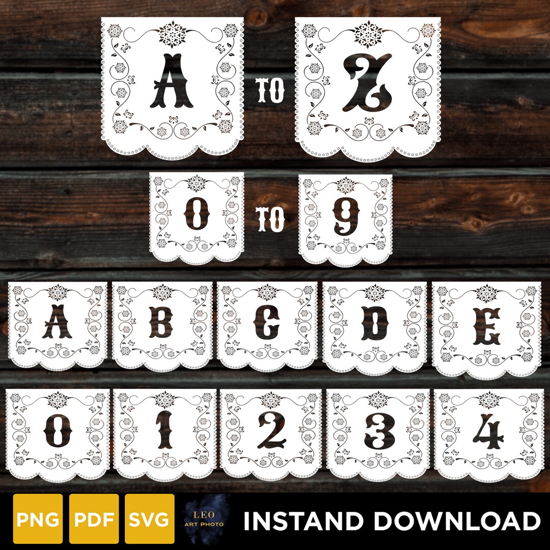 Papel Picado SVG Bundle, Mexican Party Banner, Cinco de mayo banner ...