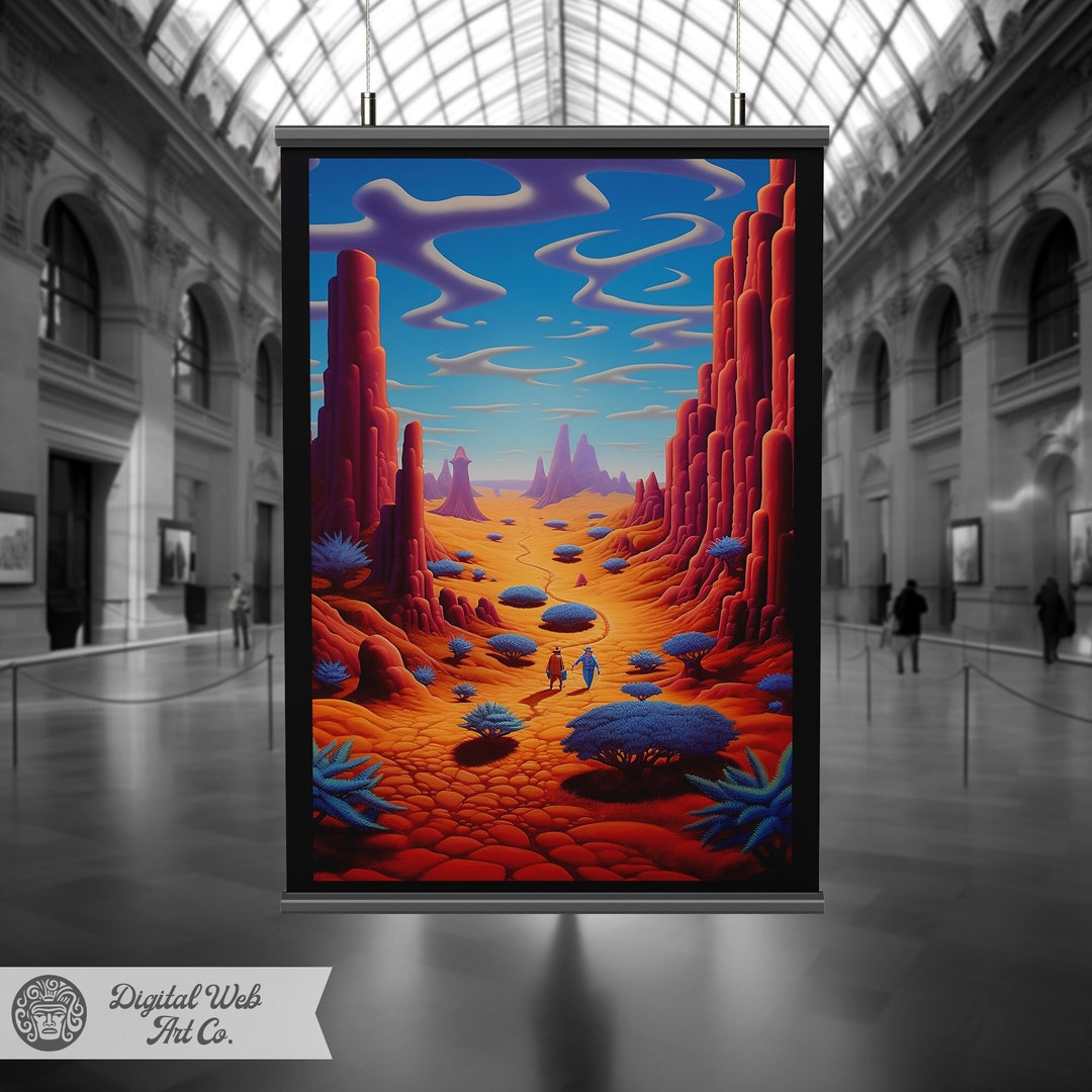 Surreal Desert Landscape Poster - Desert Walk Poster - 2 Sizes 12"x18 ...