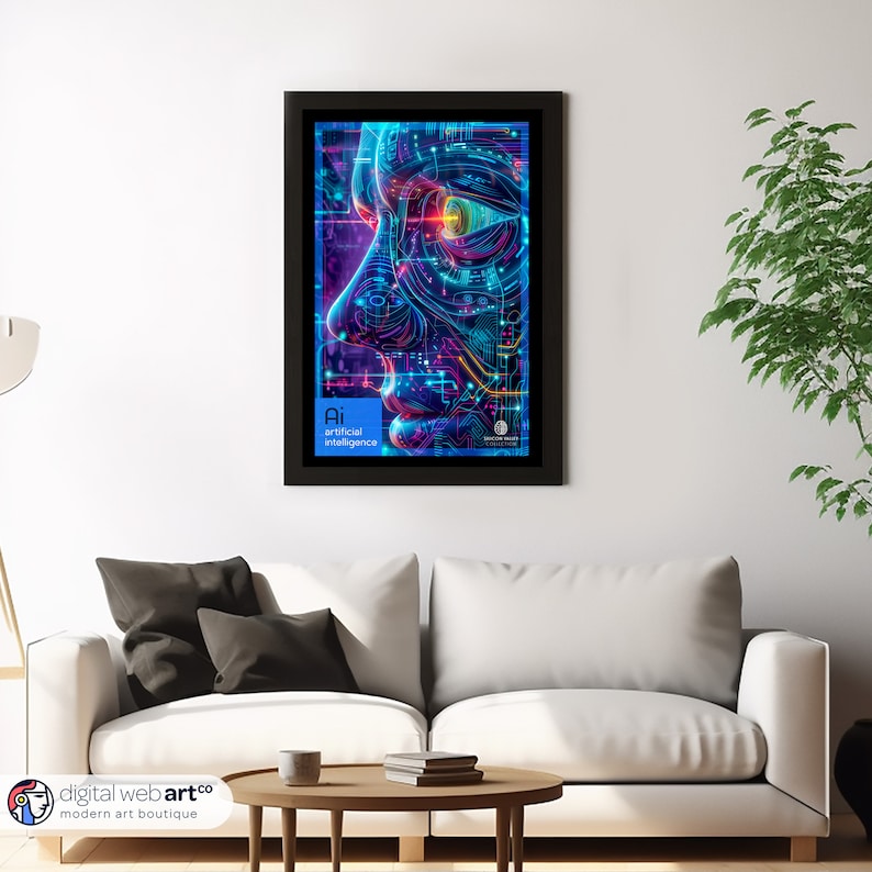 AI Face Poster – Futuristic Sci-fi Robotic Art - Etsy