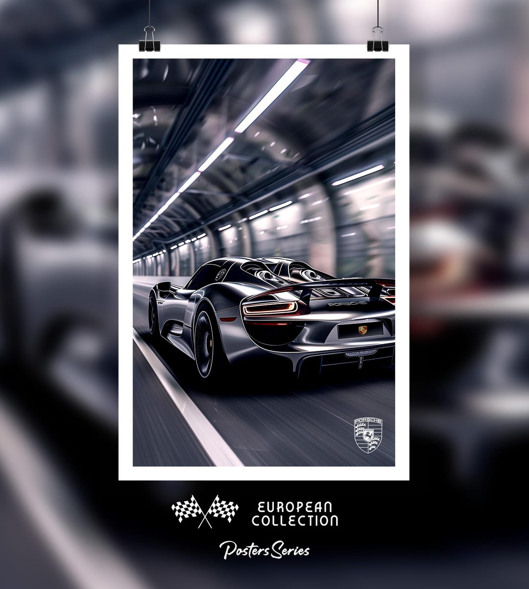 Porsche 918 Spyder Car Poster: European Collection Auto Art - Etsy