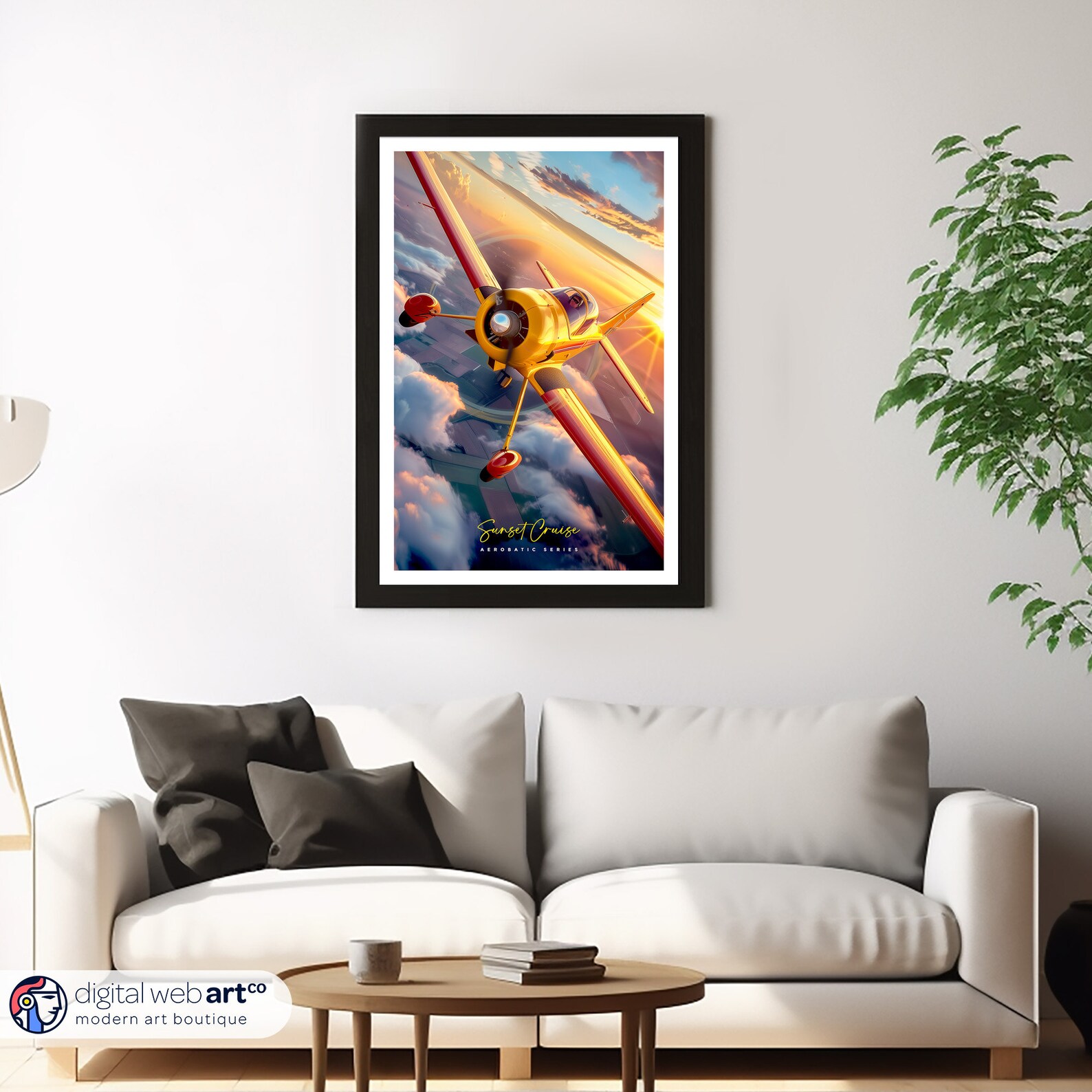 Aerobatic Stunt Plane Poster: Sunset Cruise, Aviation Art - Etsy
