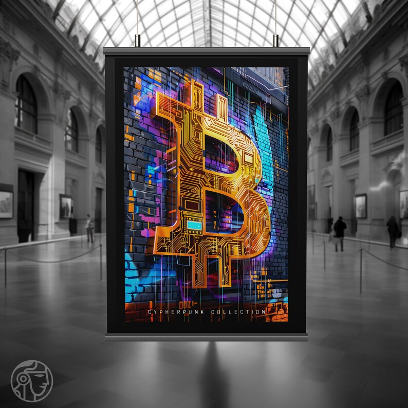 Bitcoin Logo Graffiti Art Poster BTC, Crypto, Digital Gold, HODL ...