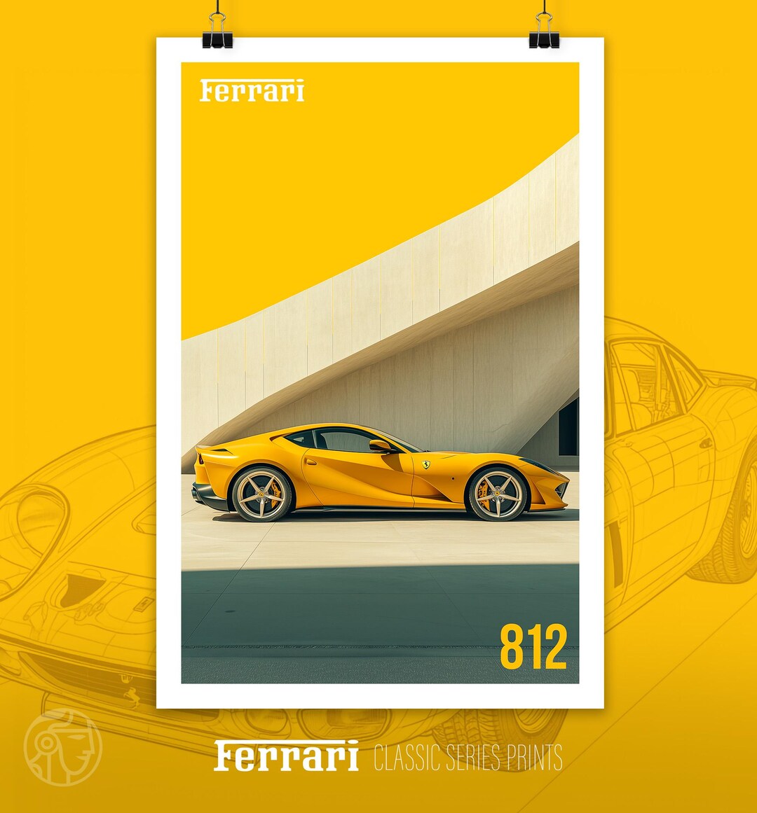 Ferrari 812 Superfast Poster | Modern V12 Supercar Wall Art | Exotic ...