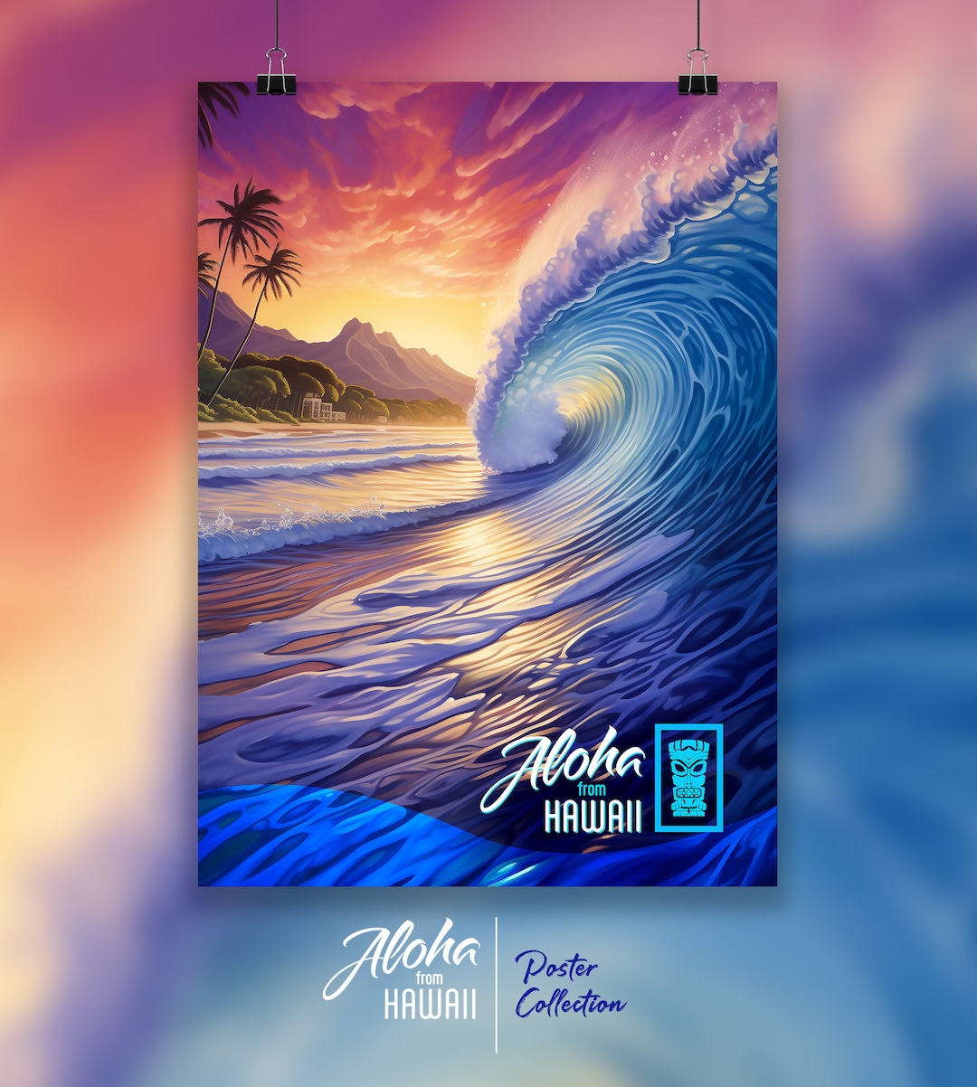 Aloha From Hawaii Wave Poster - Hawaii Gift, Surf Art, Ocean Art, Ocean ...