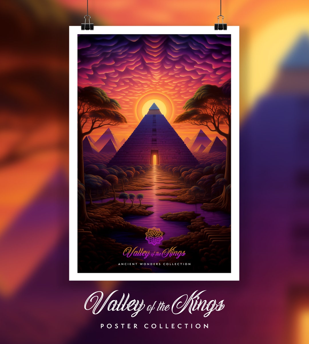 Egypt Pyramid Poster - Valley of the Kings, Egyptian Poster, Desert Art ...