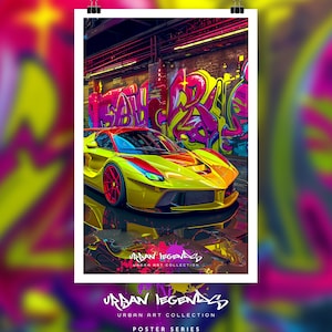 Ferrari FXX Graffiti Art Poster – NYC Urban Auto Print - Etsy