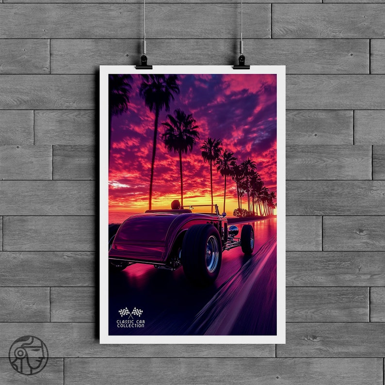 1932 Ford Roadster Poster, Retro Hot Rod Art, Man Cave Decor - Etsy