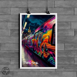 NYC Subway Graffiti Art Poster – Urban Train, Street Art - Etsy