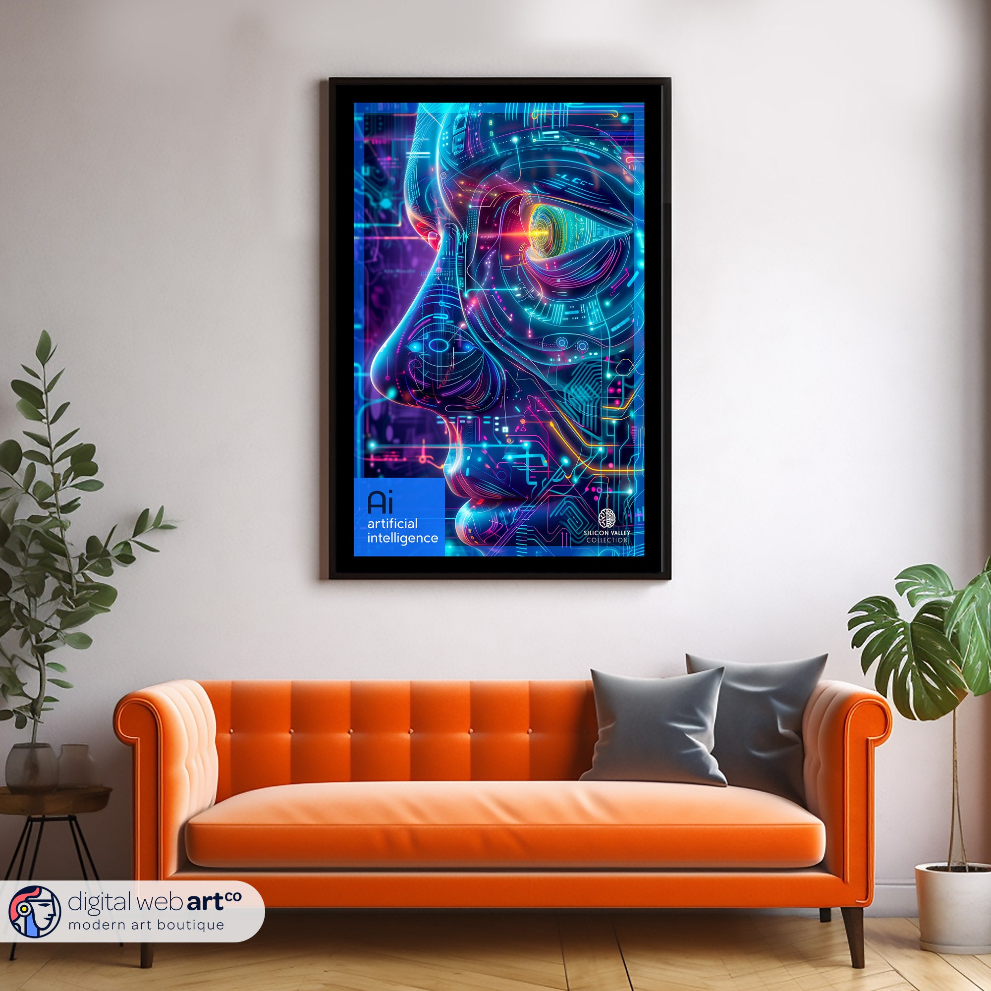 AI Face Poster – Futuristic Sci-fi Robotic Art - Etsy
