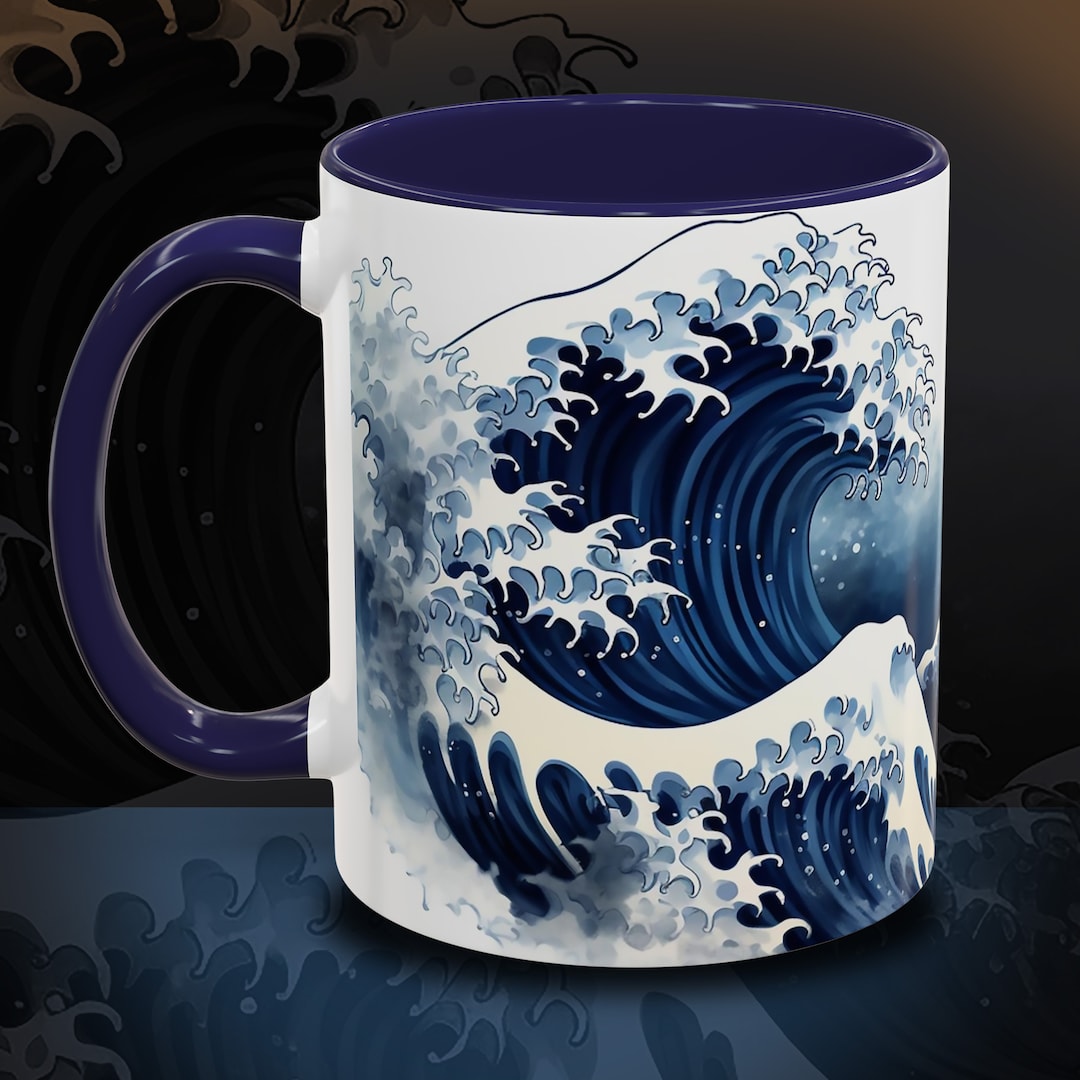 The Great Wave off Kanagawa Modern Art Coffee Mug, Ocean Art Mug, the ...