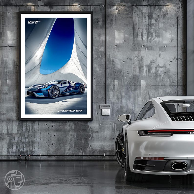 Ford GT Supercar Poster: Modern American Performance Wall Art - Etsy