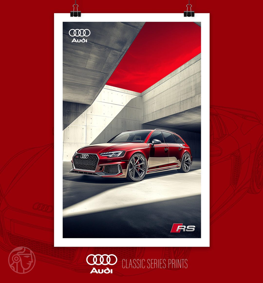 Audi RS4 Poster: Minimalist Line Art Print for Car Enthusiasts - Etsy