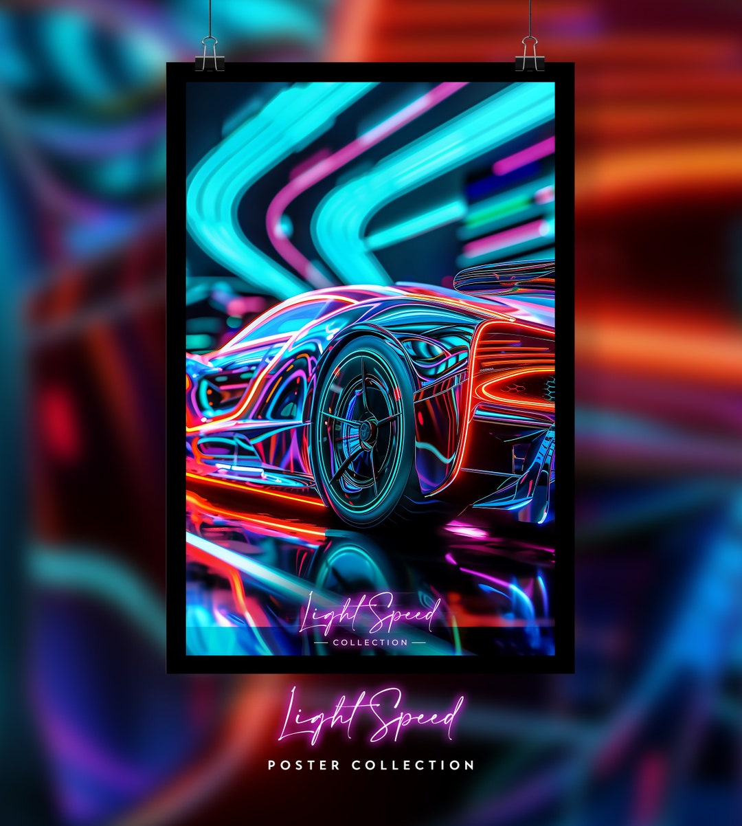 Futuristic Sports Car Poster - Light Speed Collection 01 - Concept Car ...