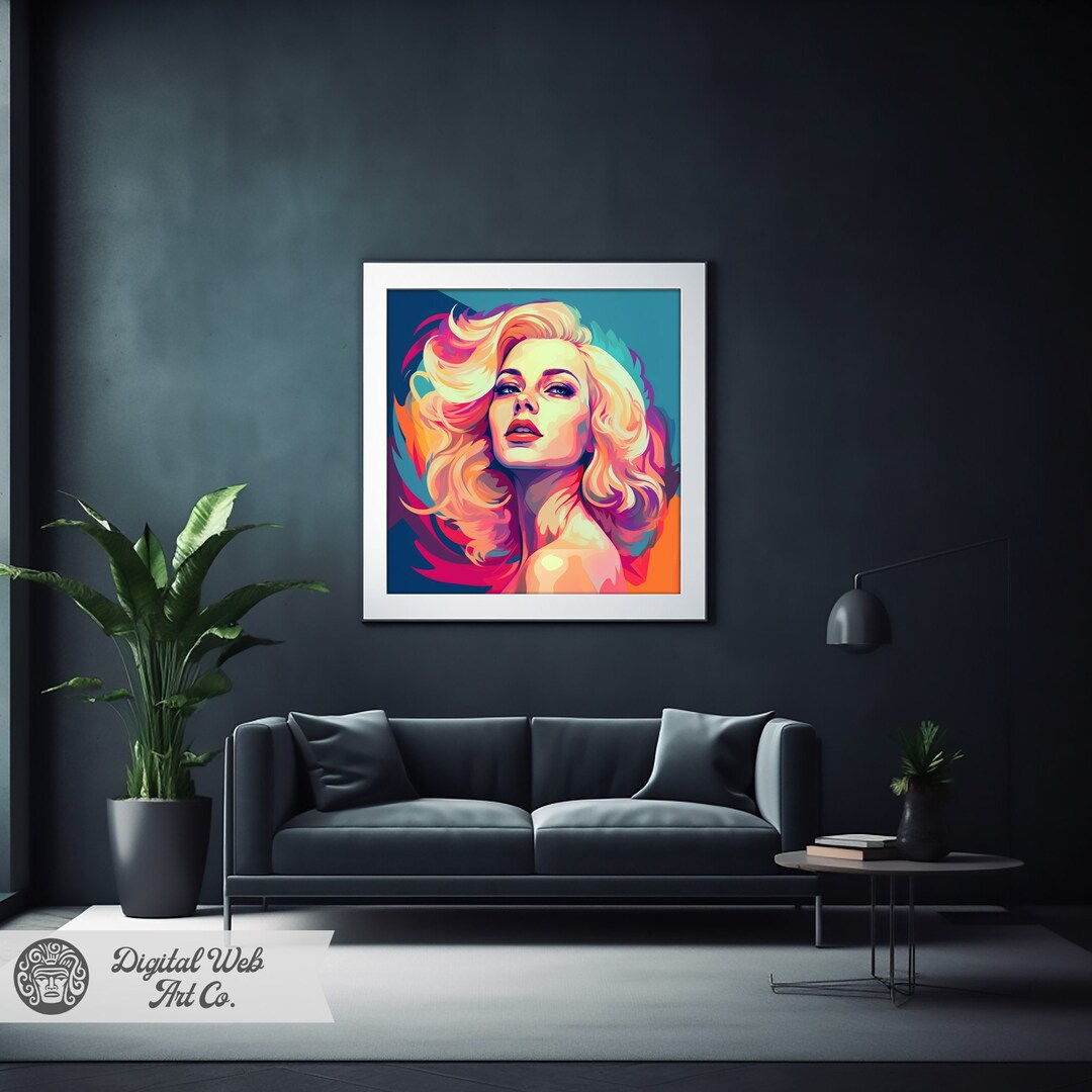 Blonde Female Pop Art, Modern Art Portrait, Blonde Allure Woman Pop ...