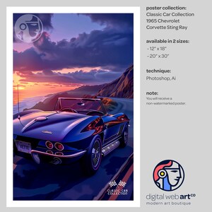 1965 Corvette Sting Ray on Pacific Coast Highway, Car Lover, Vette Art ...