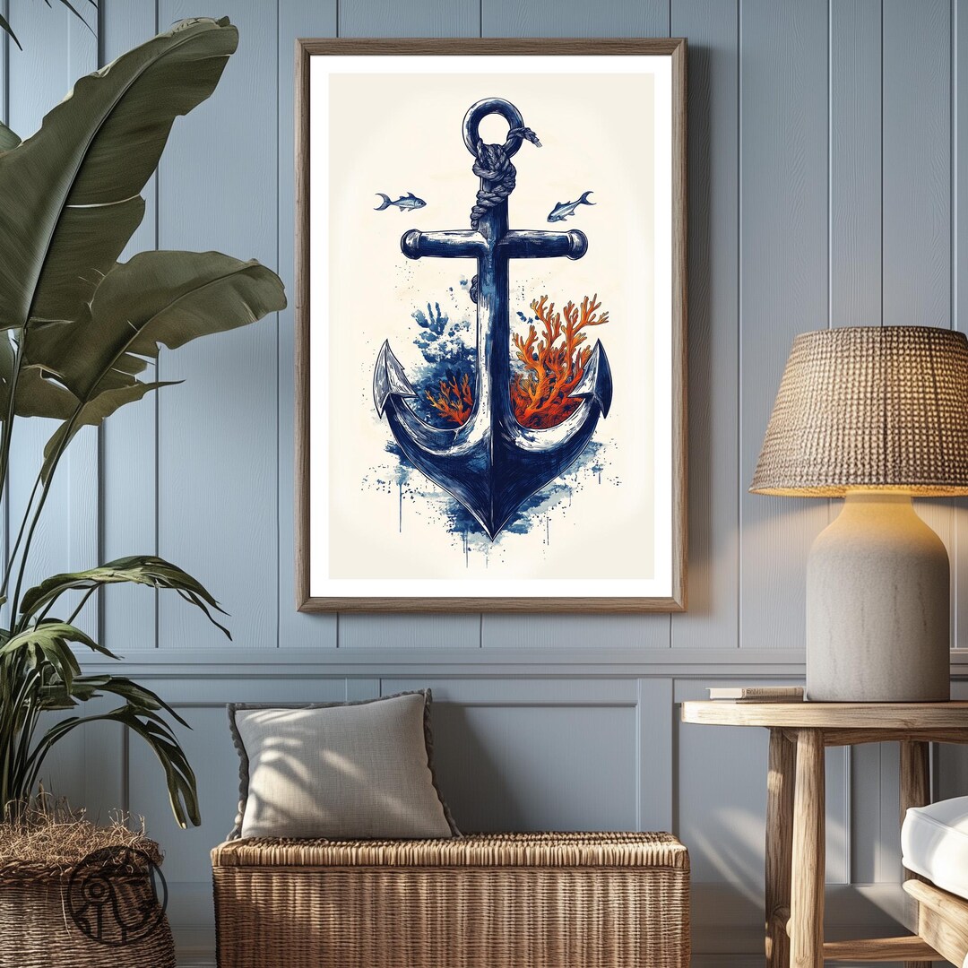 Nautical Decor | Anchor Wall Poster | Coastal Art Prints | Beach Wall ...