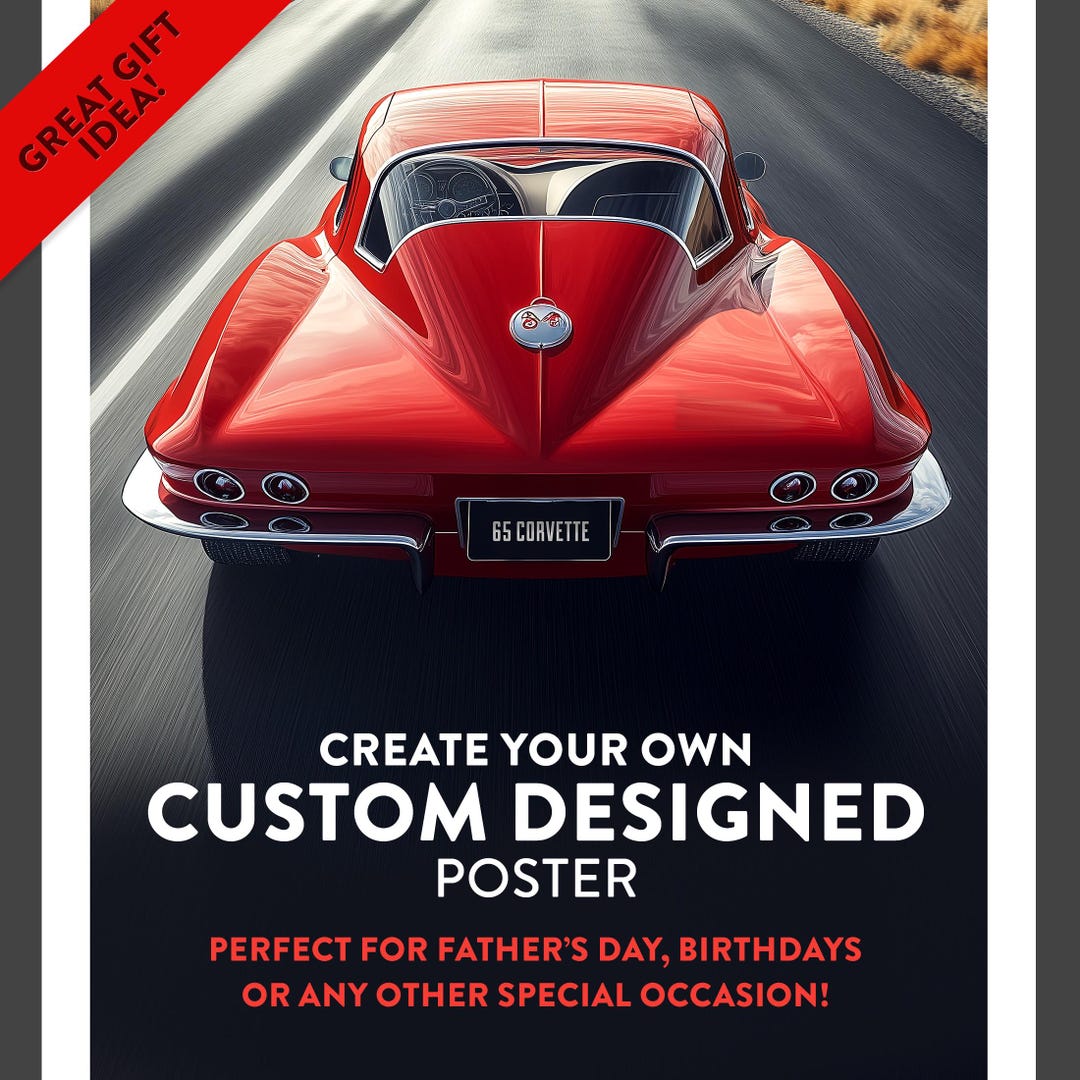 Personalized 1965 Corvette C2 Poster: Custom Garage Wall Art - Etsy