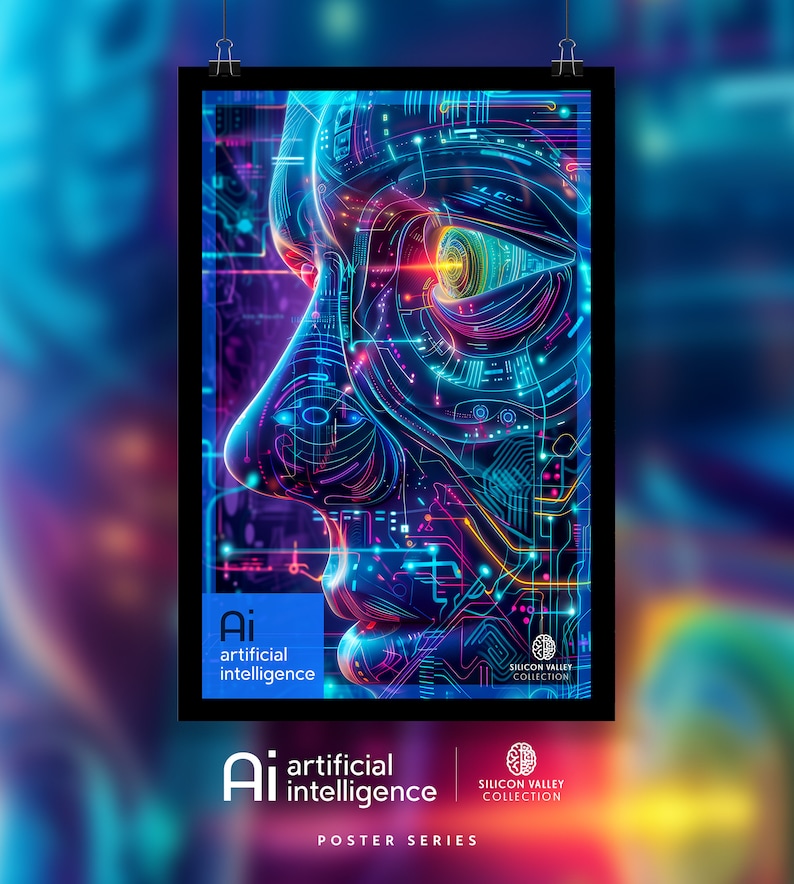 AI Face Poster – Futuristic Sci-fi Robotic Art - Etsy