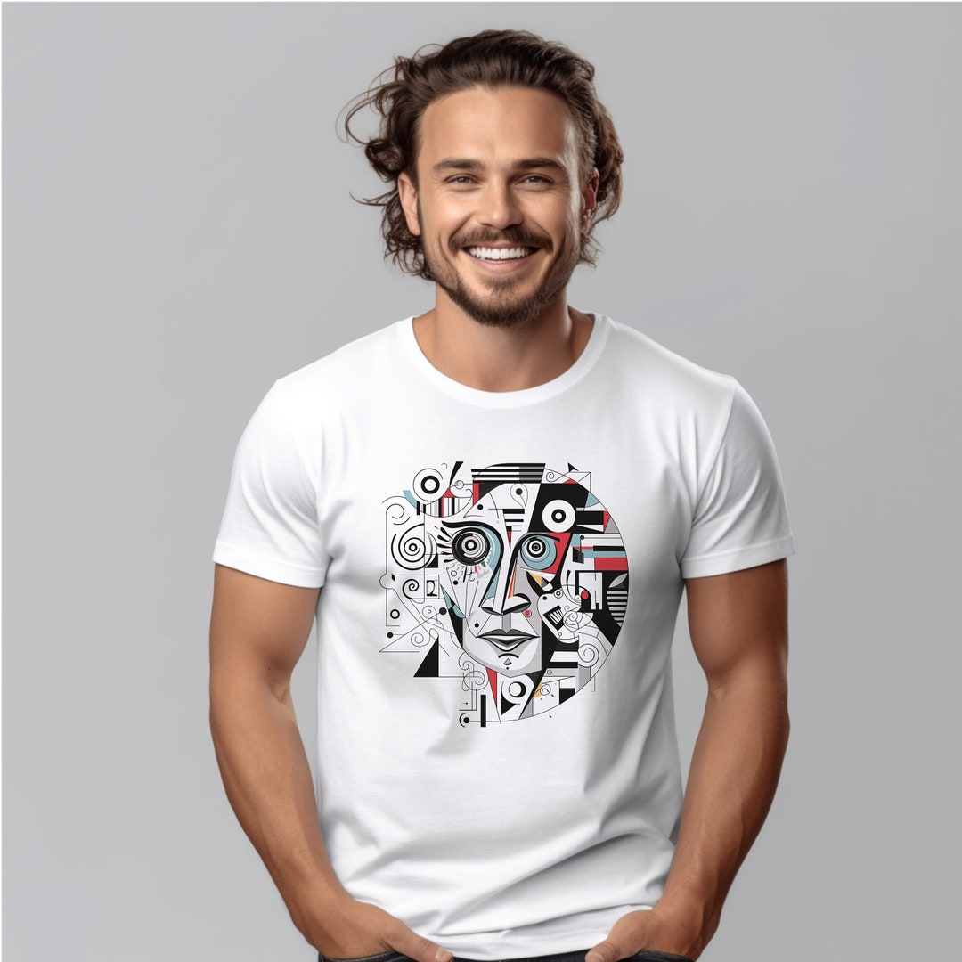 Black and White Portrait Art T Shirt, Modern Portrait Art Shirt, Modern ...