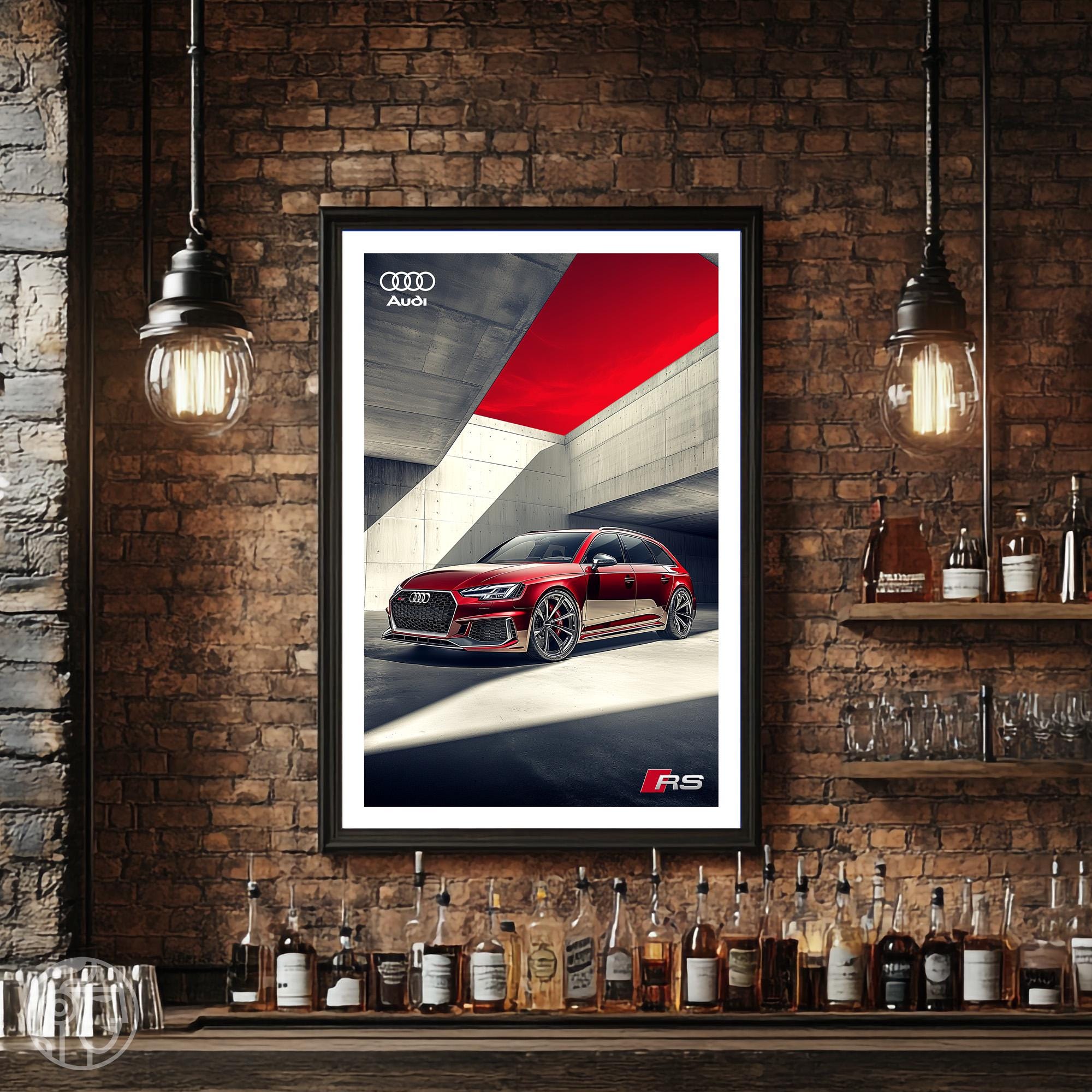 Audi RS4 Poster: Minimalist Line Art Print for Car Enthusiasts - Etsy