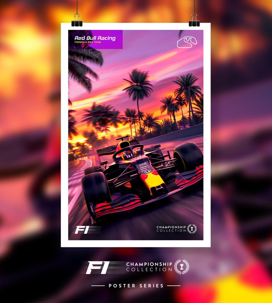 Red Bull Formula One Car Poster - F1 Poster, Auto Racing Art, Red Bull ...