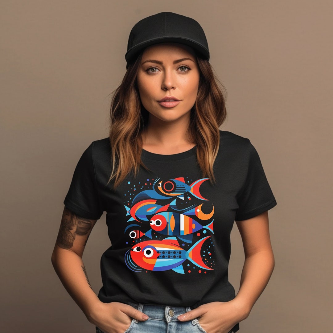 Fish Art T Shirt, Fish T Shirt, Fish T Shirt Gift, Fishing Gift, Fish ...