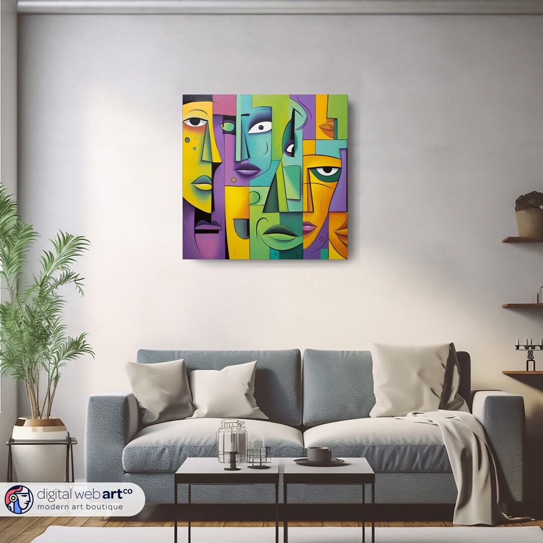 Multicolor Portrait Style Modern Art, Abstract Art, Modern Art Gift ...