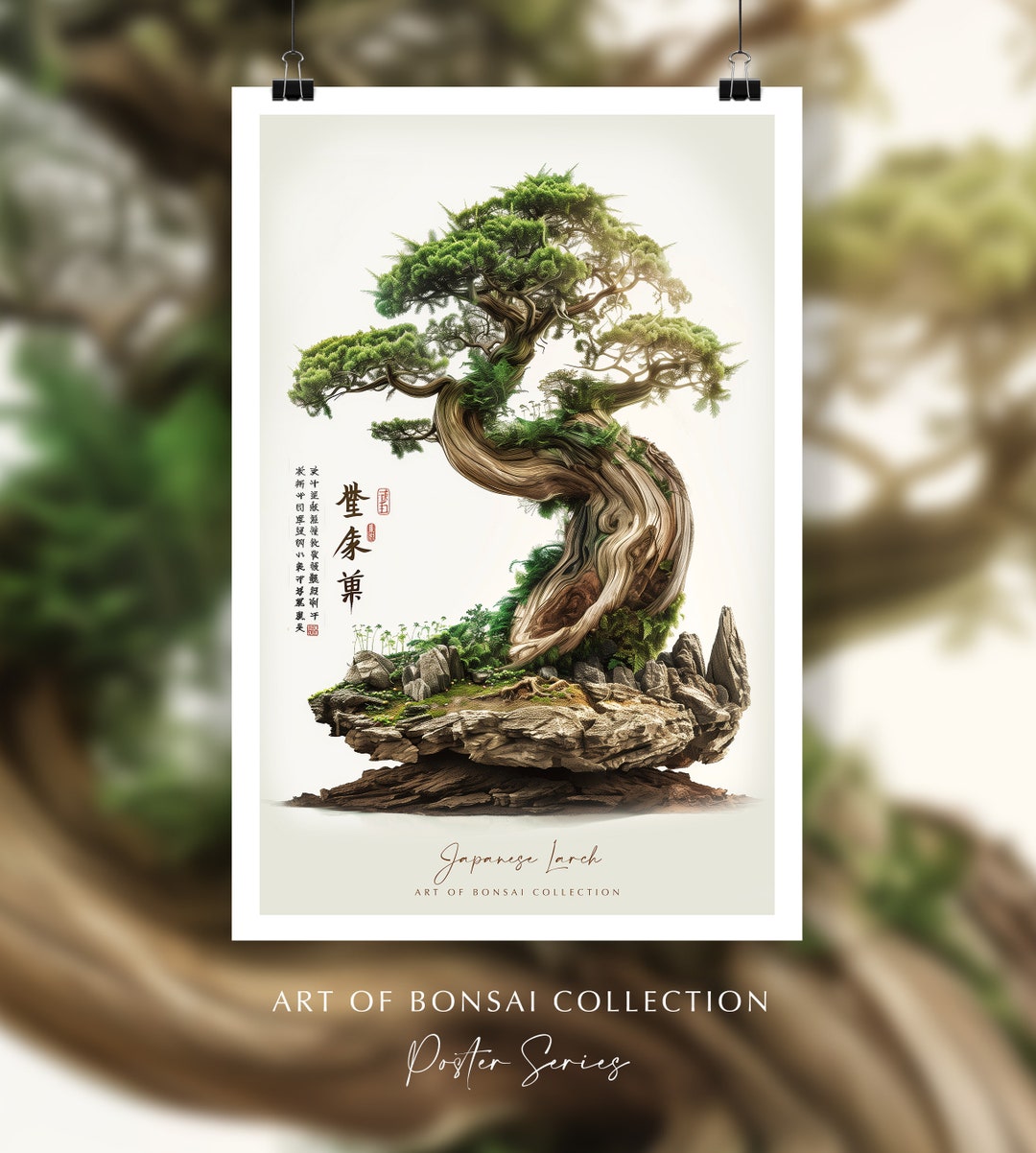Japanese Larch Bonsai Tree Poster - Larch Bonsai Tree, Japanese Art ...