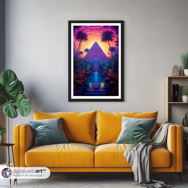 Egypt Pyramid Poster - Valley of the Kings, Egyptian Poster, Desert Art ...