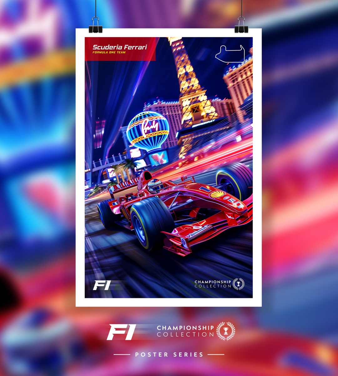 Scuderia Ferrari Formula One Car Poster - F1 Poster, Auto Racing Art ...