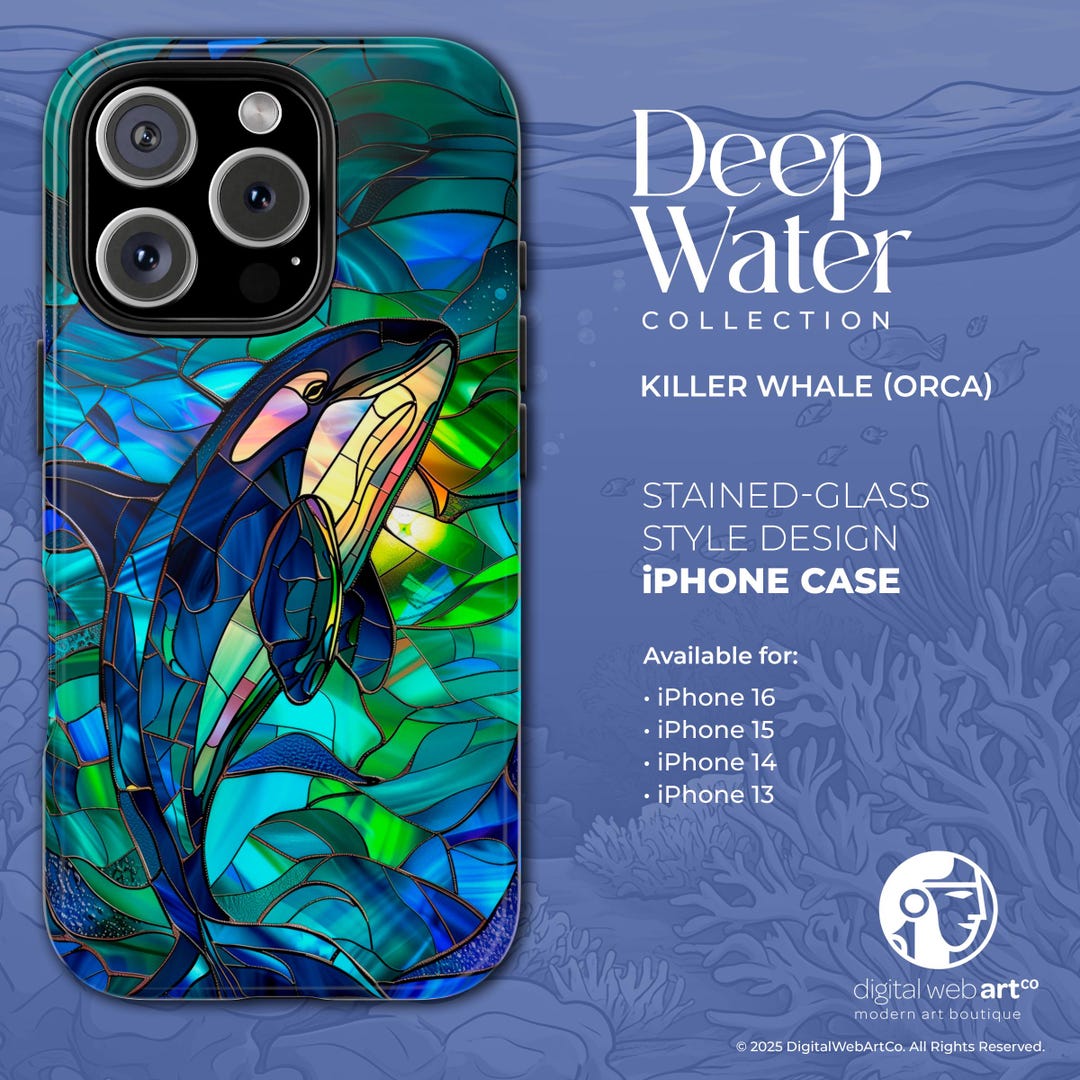 Orca Stained-glass iPhone Case: Ocean Design Protector - Etsy