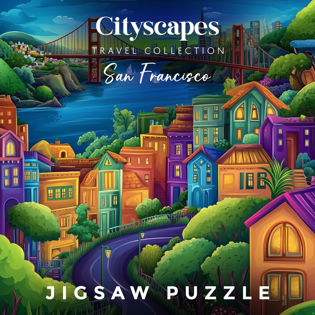 San Francisco and Golden Gate Bridge Jigsaw Puzzle, California Art ...