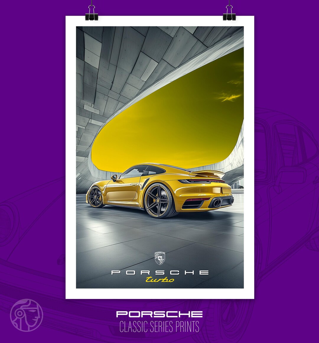 Minimalist Porsche 911 Turbo Line Art Print: Modern Supercar Poster - Etsy
