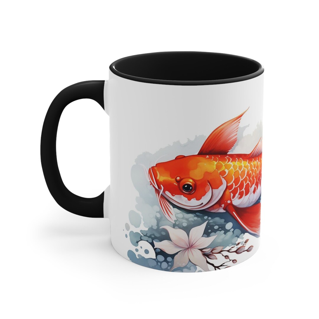 Beautiful Japanese Koi Fish Coffee Mug, Fish Lover Mug, Japanese Art ...