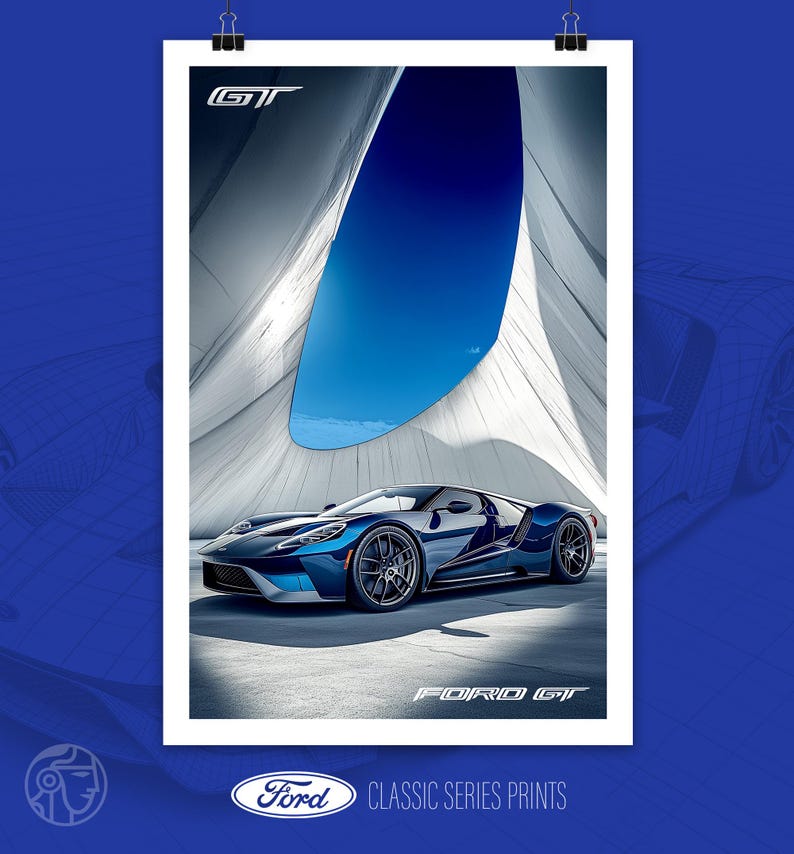 Ford GT Supercar Poster: Modern American Performance Wall Art - Etsy