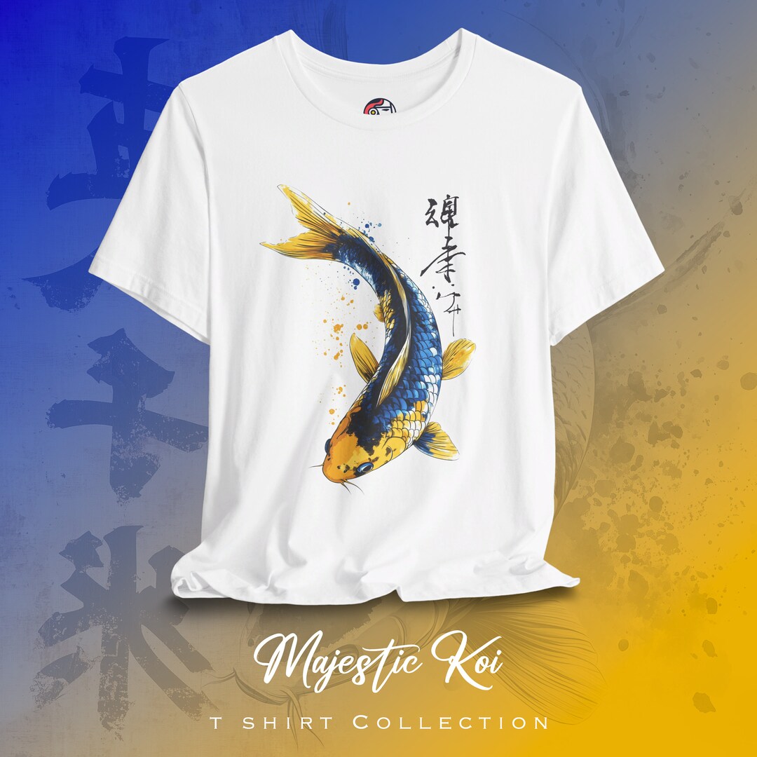 Blue and Yellow Koi Fish T Shirt - Koi Art, Japanese Koi, Carp, Fish ...