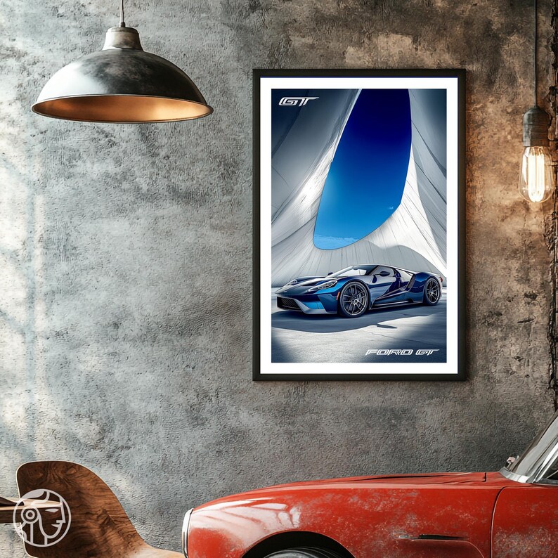 Ford GT Supercar Poster: Modern American Performance Wall Art - Etsy