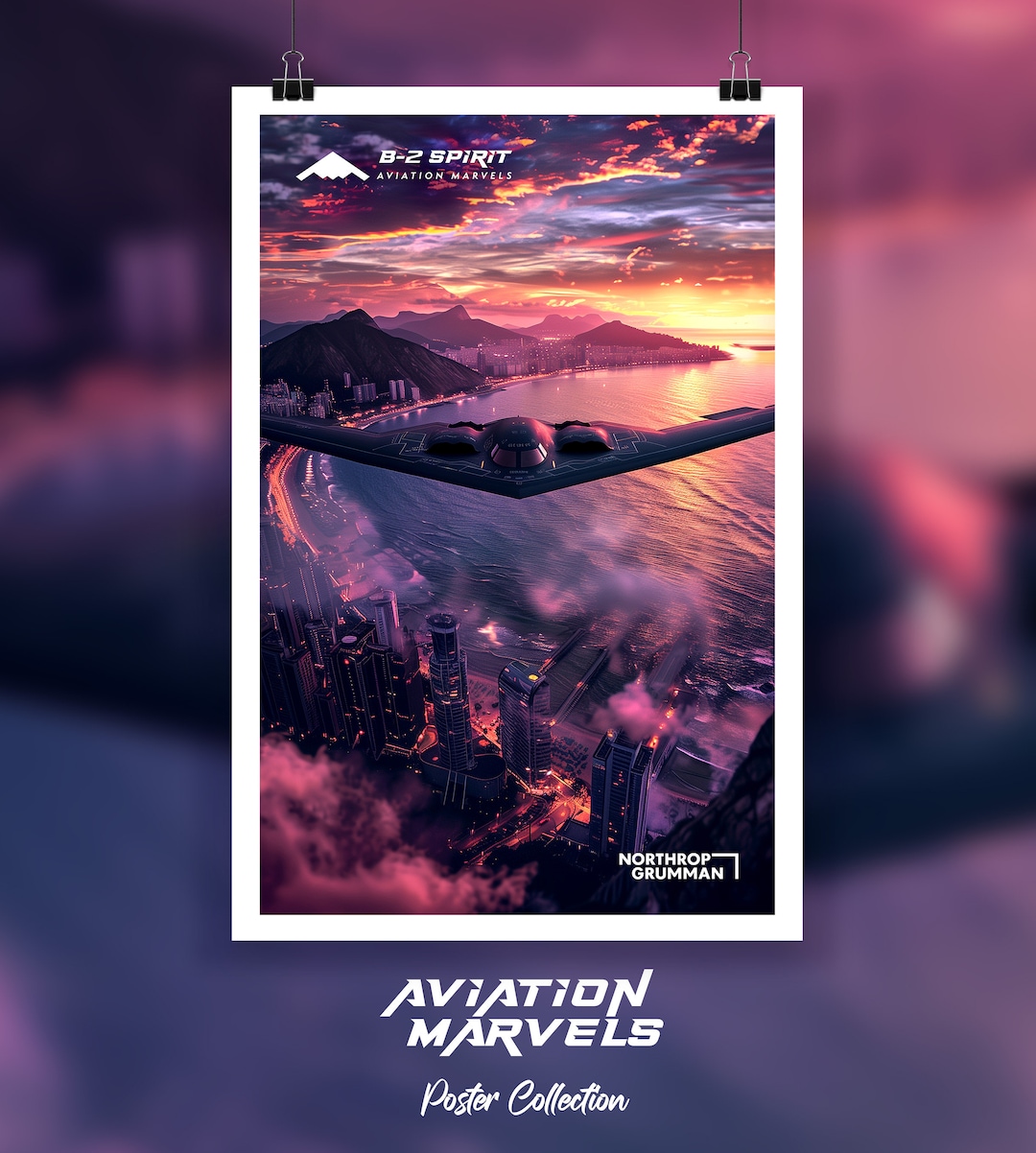 B-2 US Military Fighter Jet Poster | Air Force Wall Art | Aviation ...