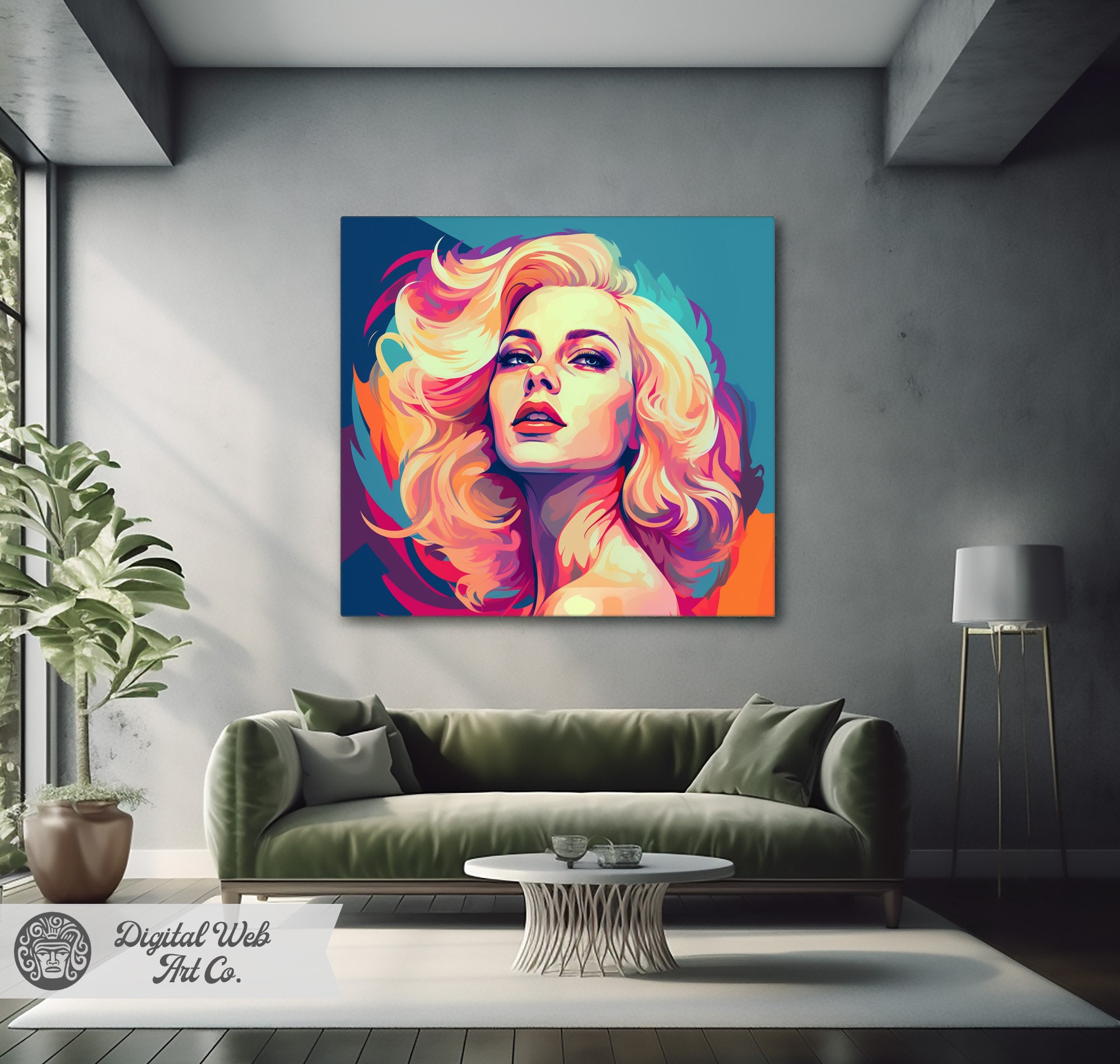 Blonde Female Pop Art, Modern Art Portrait, Blonde Allure Woman Pop ...
