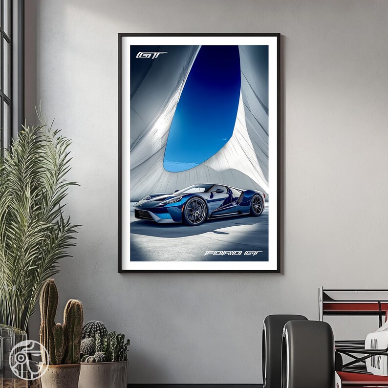 Ford GT Supercar Poster: Modern American Performance Wall Art - Etsy