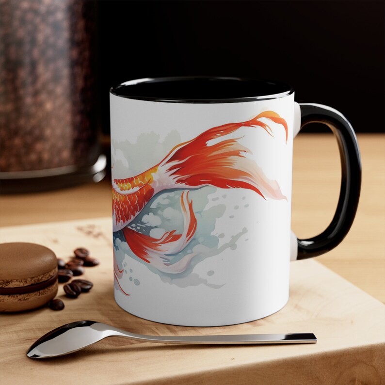 Beautiful Japanese Koi Fish Coffee Mug, Fish Lover Mug, Japanese Art ...