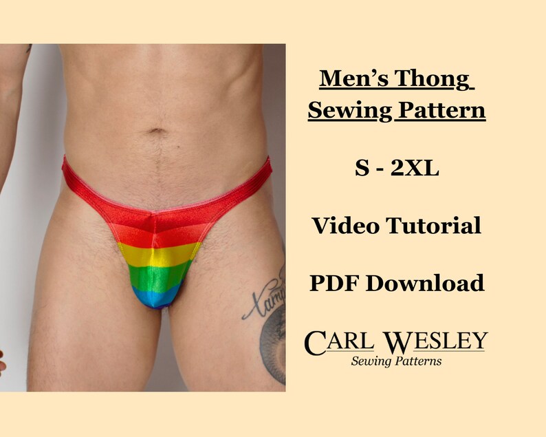 Mens Thong Sewing Pattern Mens Underwear Digital PDF Sewing Pattern - Etsy