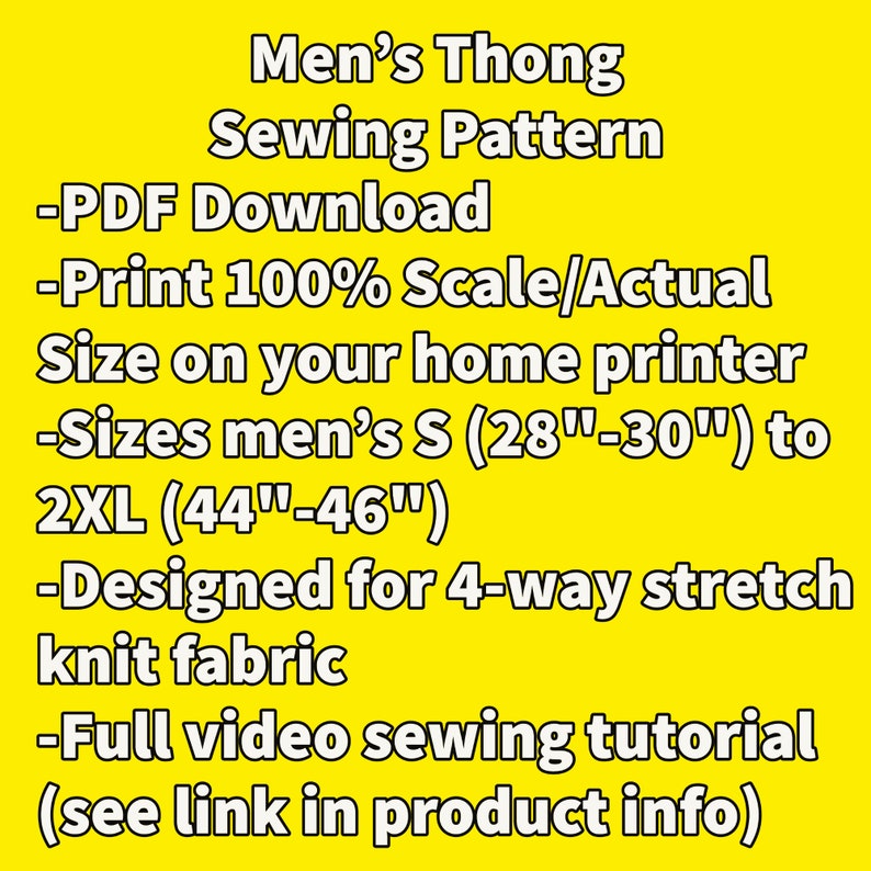 Mens Thong Sewing Pattern Mens Underwear Digital PDF Sewing Pattern ...