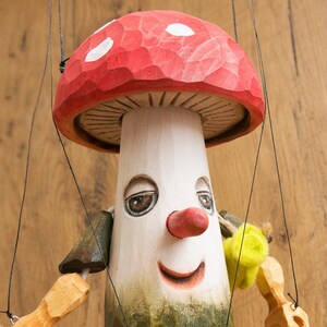 Red Toadstool Puppet Hand-carved - Etsy