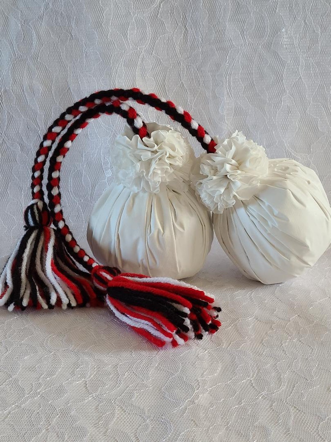 Maori Short Poi Balls Red Taura - Etsy