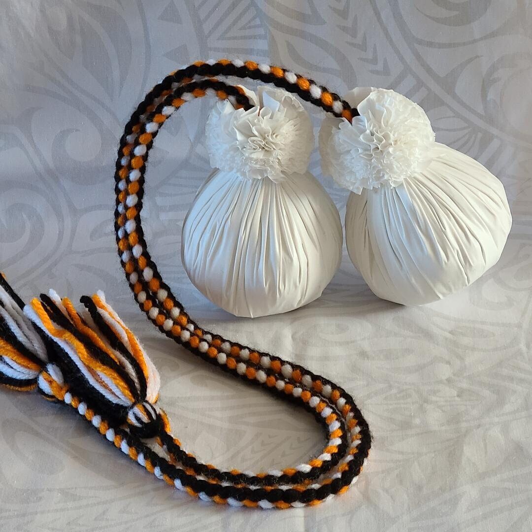 Adult Maori Long Poi Balls - Orange Taura - Etsy