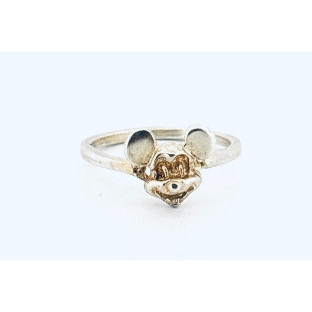 Vintage 1990 Mickey Mouse Smiling Face Ring Sterling Silver 925 Size 8 ...