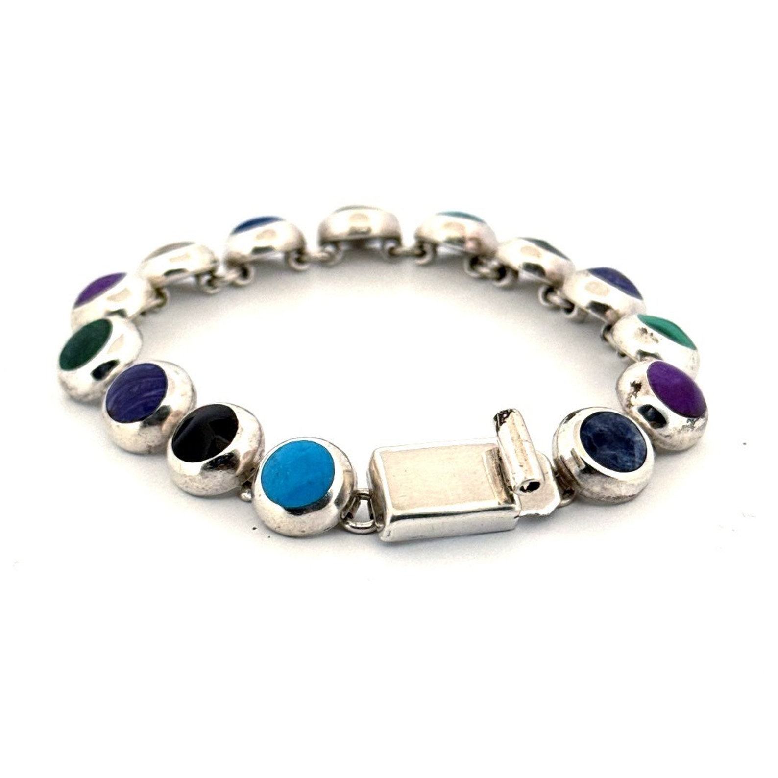 Vintage Estate Mexico Sterling Silver 925 Multi Gemstone Designer ...